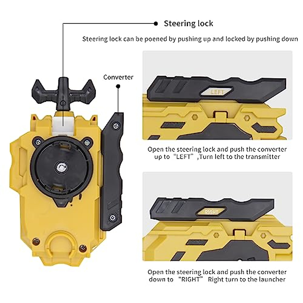 OBEST Bey Battling Top Burst 12 New Gyros Top with 2 Launcher, Arena Toy, Gyro Pocket Box Pro (Gold)