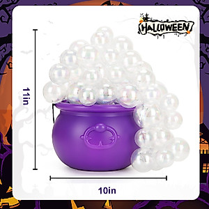 Halloween Decorations Indoor,DIY Bubbling Cauldron Set,Black Plastic Witches Cauldron,Easy&Fun Hocus Pocus Party Decoration,Black Cauldron Pot for Kitchen Room Party Table Decor (Purple)