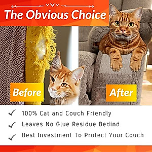 PURRRFECT PAWZ 8-Pack Couch Protector for Cats, Furniture Protectors from Cats Scratch, Couch Guards for Cats, Anti Cat Scratch Furniture Protector, Couch Guards for Cats, Cat Couch Protector