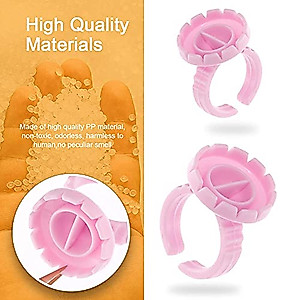 Lash Extensions Supplies,100PCS Glue Rings, Lash Glue Holder for Volume Lashes Fan, Lash Glue Ring Cup for Eyelash Extension Supplies, Supplies Lashes