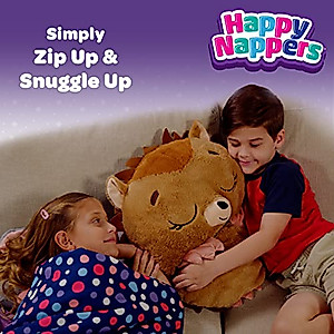 Happy Nappers Pillow & Sleepy Sack- Comfy, Cozy, Compact, Super Soft, Warm, All Season, Sleeping Bag with Pillow- Medium 54” x 20”, Shimmer Unicorn