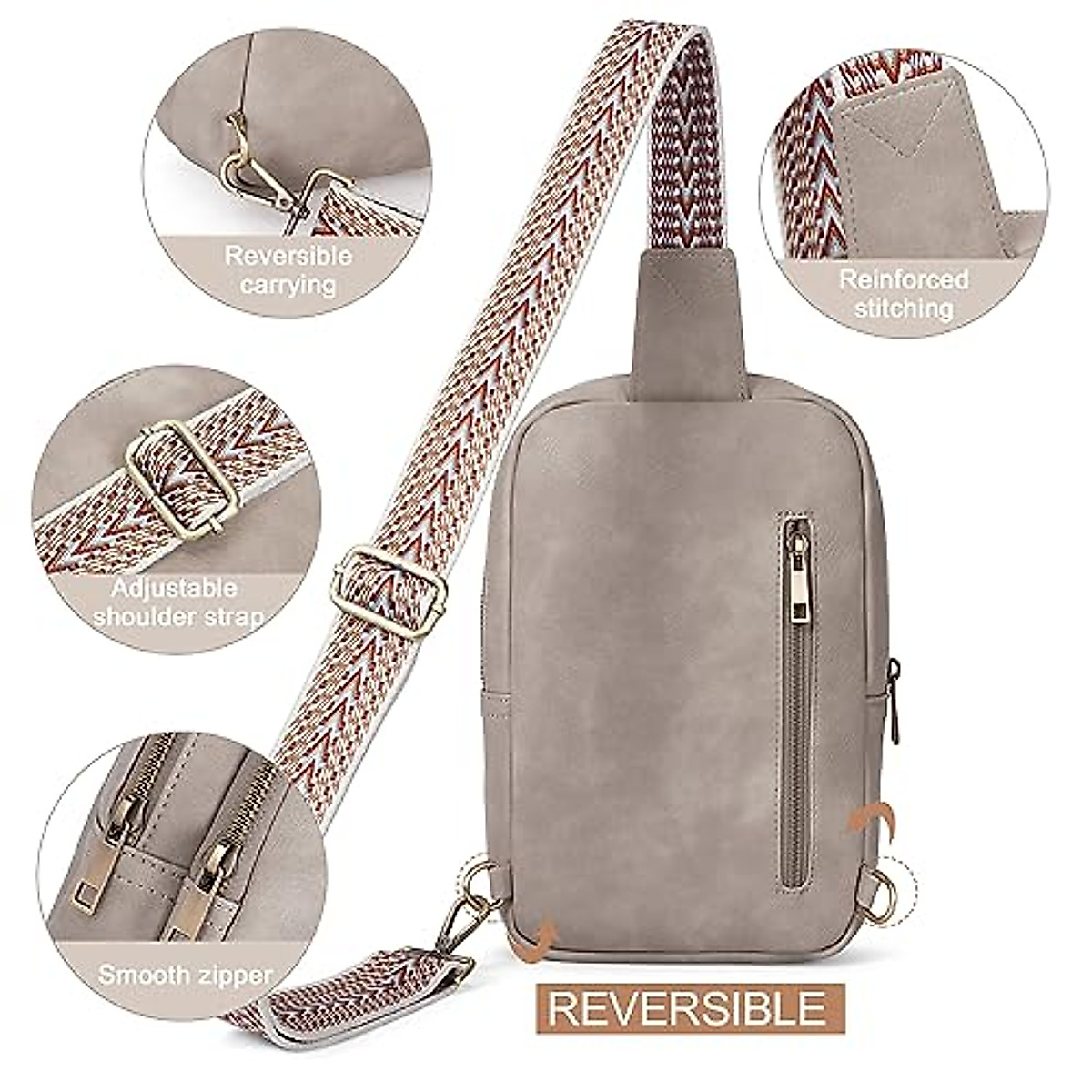 CLUCI Crossbody Bags for Women Sling Bag for Women Men Leather Large Cross Body Bag for Woman Sling Backpack Crossbody Backpack for Travel Hiking Outing