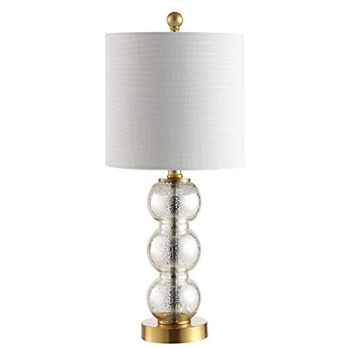 JONATHAN Y JYL1021C February 21" Glass/Metal LED Table Lamp Contemporary Bedside Desk Nightstand Lamp for Bedroom Living Room Office College Bookcase LED Bulb Included, Mercury Glass/Brass Gold