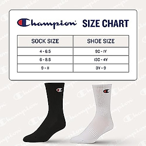 Champion Boys Socks and Girls Socks 12 Pair Crew Low Cut No Show Ankle Quarter Socks for Girls