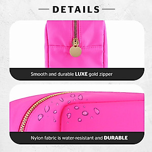 Large Makeup Bag, Nylon Makeup Pouch, Make Up Bag, Cosmetic Bag, Makeup Case, Travel Makeup Bag, Cosmetic Travel Bag, Makeup Bag Travel Cosmetic Bag, Makeup Organizer Bag, Pink Makeup Bag Large Pouch