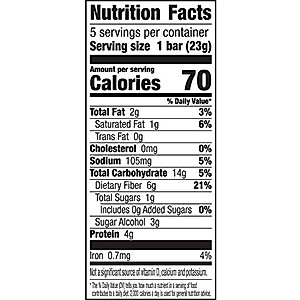 Fiber One 70 Calorie Chewy Snack Bars, Chocolate Caramel and Pretzel, 5 ct