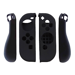 Hikfly 3pcs Silicone Gel Non-Slip Cover Skin Protector Case Kits Compatible for Nintendo Switch 6.2" Screen(2017) Consoles and Joy-Con Controllers with 8pcs Silicone Gel Thumb Grips Caps(Black)