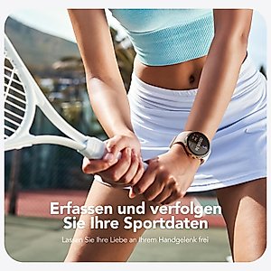 Parsonver Smart Watch Answer Make Call, AMOLED Always-on Display Smartwatch for Android and iOS Phones with Bluetooth Call/Dial, Fitness Activity Tracking, Sleep Monitor, Champagne Gold, AIROR1