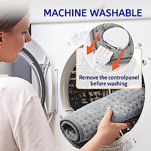 2 Pack XL Heating Pads for Back Pain & Cramps Relief,10 Heat Settings,Auto Shut Off,Moist Heat Pad for Neck and Shoulders,Electric Heat Pads for Knees,Legs,Gifts for Women & Men,Gray & Navy,12''x24''