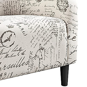 Yaheetech Living Room Club Chair with Ottoman Set, Modern Accent Arm Chair with Foot Rest, Upholstered Accent Chair for Living Room Bedroom, Letter Print