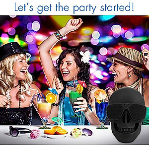 DORNLAT Skull Bluetooth Speakers, Portable Wireless Speaker Built-in Mic, Cool Creative Design Bass Stereo Speaker for Halloween, Party, Travel, Outdoor, Home Decor, Support TF/U Disk/AUX