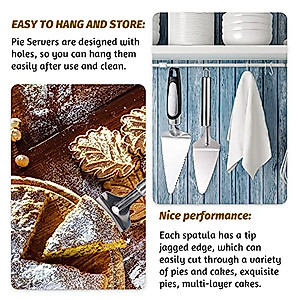 3 Pieces Pie Server Set Stainless Steel Pie Spatula Serrated with Comfortable Handle, Easy to Grip for Cutting and Serving Desserts Pizza and Cake