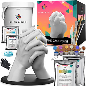 Dylan & Rylie Hand Casting Kit Couples - Plaster Hand Mold Casting Kit, DIY Kits for Adults and Kids, Wedding Gifts for Couple, Hand Mold Kit Couples Gifts for Her, Birthday Gifts for Mom