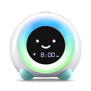 LittleHippo Mella Ready to Rise Children's Trainer, Alarm Clock, Night Light Sleep Sounds Machine (Arctic Blue), Standard