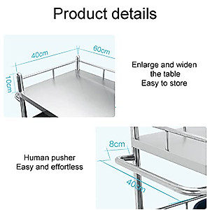 Medical Cart, Physiotherapy and Hairdressing Beauty Cart Rack, Surgical Instrument Storage Nursing Cart, Medical Stainless Steel Equipment Cart, Multiple Sizes. ( Size : 60x40cm(23.6x15.7in) )