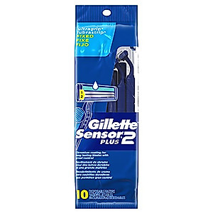 Gillette Sensor2 Plus Men’s Disposable Razors, 10 Count