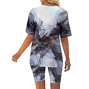 Cheifay 2 Piece Lounge Set Women Women 2 Piece Outfit Sets Casual Short Sleeve Seamless Oversized Shorts Set Sports Going Out Fit Sets with Pockets White Sets Women 2 Piece Outfits