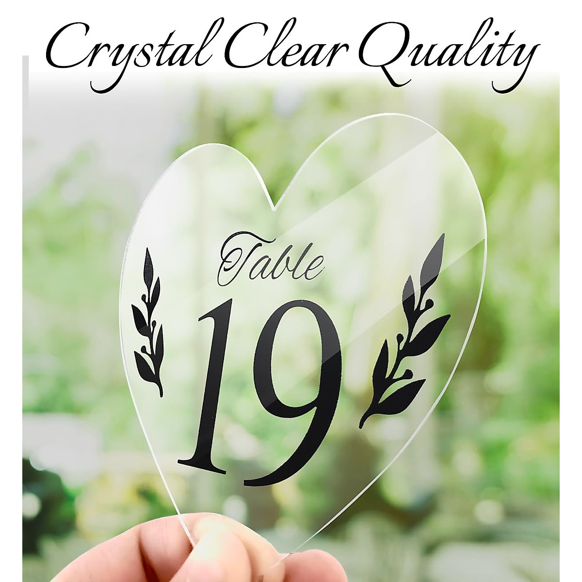 25 PCS Wedding Table Numbers, Table Numbers for Wedding Reception heart shaped, Table Numbers Wedding acrylic, Wedding Table Number with stands.