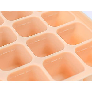 PETINUBE Silicone Freezer Tray, Baby Food Storage Cubes with Clip-On Lid, Freeze Baby Food, Soups, Purees, Ice, Easy and Safe Design, Made in Korea (20cubes 0.8oz, Celadon Green)