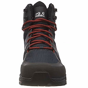 Jack Wolfskin Men's Force Striker Texapore Mid M Hiking Boot, Phantom/Red, 11.5