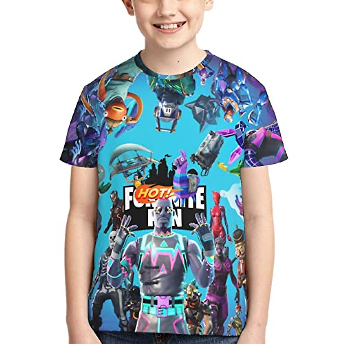 ZRJYFW Kids Game T-Shirt Suit Boys/Girls Battle Royale Shirt Two-Piece 3d Printed Top Set 3-Small