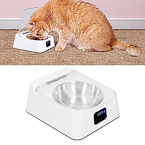Zerodis Automatic Cat Feeder Pet Smart Feeder Induction Cat Food Dispenser Lid Opening Rechargeable Dog Cat Feeding Bowl for Small Medium Pet 350ml Pet Dry Food