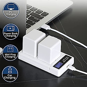 2 Pack Battery for Arlo Ultra/Ultra 2&Arlo Pro 3/Pro 4 Camera VMC4040P, 3.85V 4800mAh Replacement Battery with Dual Charger Station Compatible with Arlo Camera