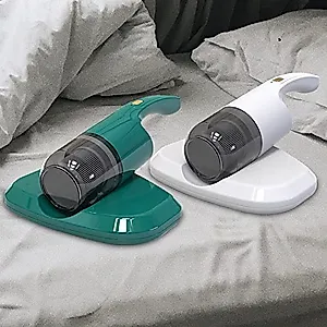 Nsxcdh Bed Vacuum Cleaner, Handheld Deep Mattress Vacuum Cleaner with 6,000 Per Minute Agitation & 2 Modes, Washable Filter, Clean for Bedding Carpet Sofa (Green White)