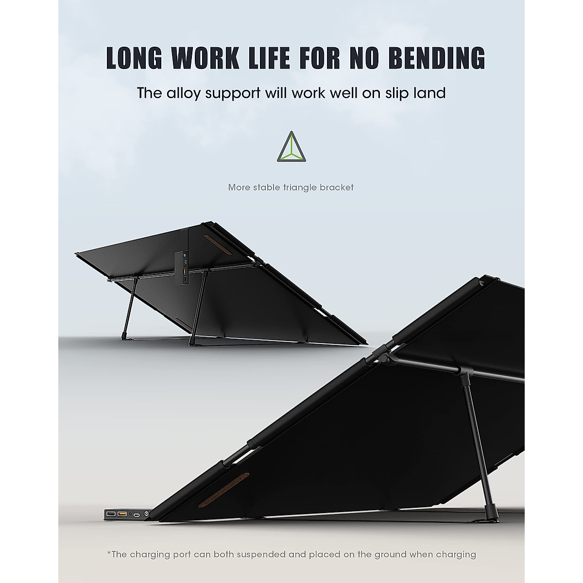 Portable Solar Panel, 100 Watts Foldable Solar Panel with Adjustable Kickstands for Camping, Car Travel, Hiking, Adventure, RV, Upgrades Support 5521 DC Type-c USB(Clearance)