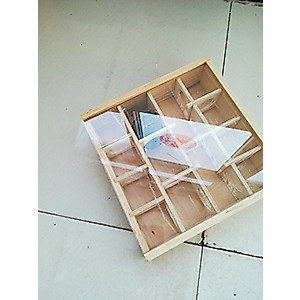 Hypeety Wooden Maze Tunnel Toy with Glass Cover, Small Pet Animals Activity Sport Gerbil Labyrinth Dwarf Hamster Play Toys Maze Tunnel Mice Wooden Funny Toy