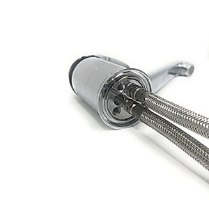 Chromed Surface One-Handle Tall Stainless Steel Spout Kitchen Faucet [12000] ADA 8-Inch Center Hole Plastic Body No Lead