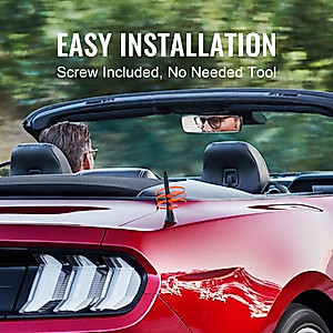 KSaAuto Short Antenna for Ford Mustang Convertible 2015-2024, Stubby Mustang Antenna, 5 Inch Black Aluminum Car Antenna Replacement, Ford Mustang Accessories Designed for Optimized Car Radio Reception