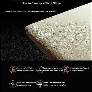 Cordierite Pizza Stone for Grill/Pizza Oven/Smoker, 12-Inch Square Ceramic Pizza Stone, Baking Stone for Bread and Cookies,Thermal Shock Resistant Cooking Stone
