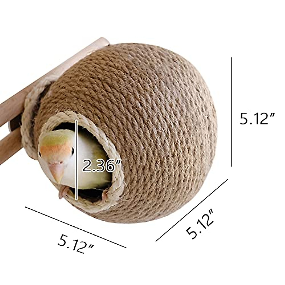Kelendle Natural Coconut Husk Bird Nest Coco Shell Bird House Bird Coconut Hideaway Parrot Coco Hut Nest Parakeet Coconut Nest for Bird Cage Decoration (Nest)