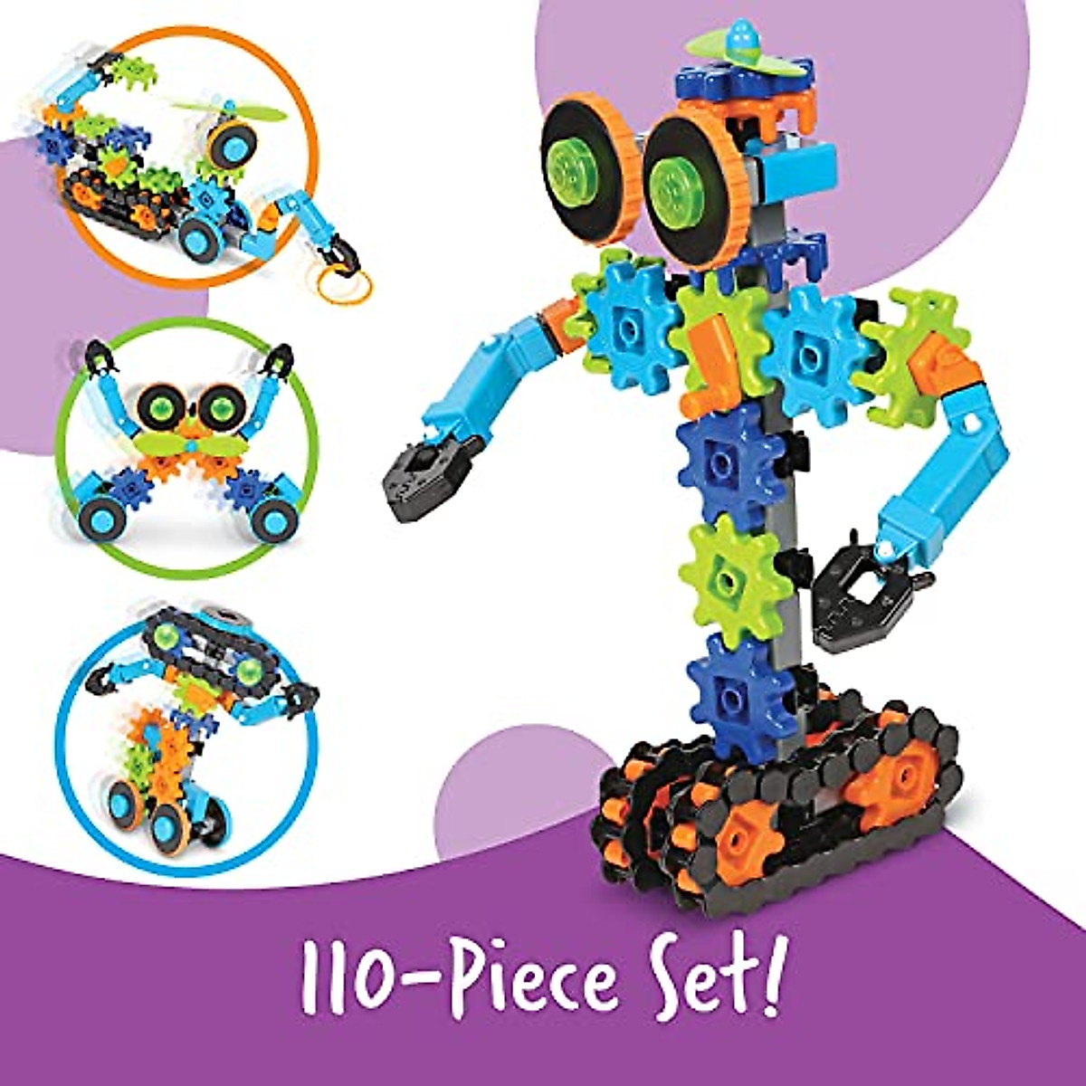 Learning Resources Gears! Gears! Gears! Robots in Motion Building Set - 116 Pieces, Ages 5+, Robot Toy, STEM Toys for Kids, Robots for Kids