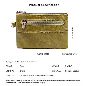 Genuine Leather Small Wallet - Casual Simple Wallet - Coin Purse - Credit Card Package - For Ladys Men Women Girl Boys (Light Green)