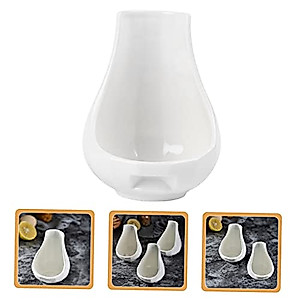 Cabilock 3pcs Ceramic Spoon Holder Upright Spoon Holder Copper Spoon Rest Fork Rest Spoon Storage Rack Cutlery Rests Spoon Stand Bulk Coffee Chopstick Rest Vertical Drip Tray White Ceramics