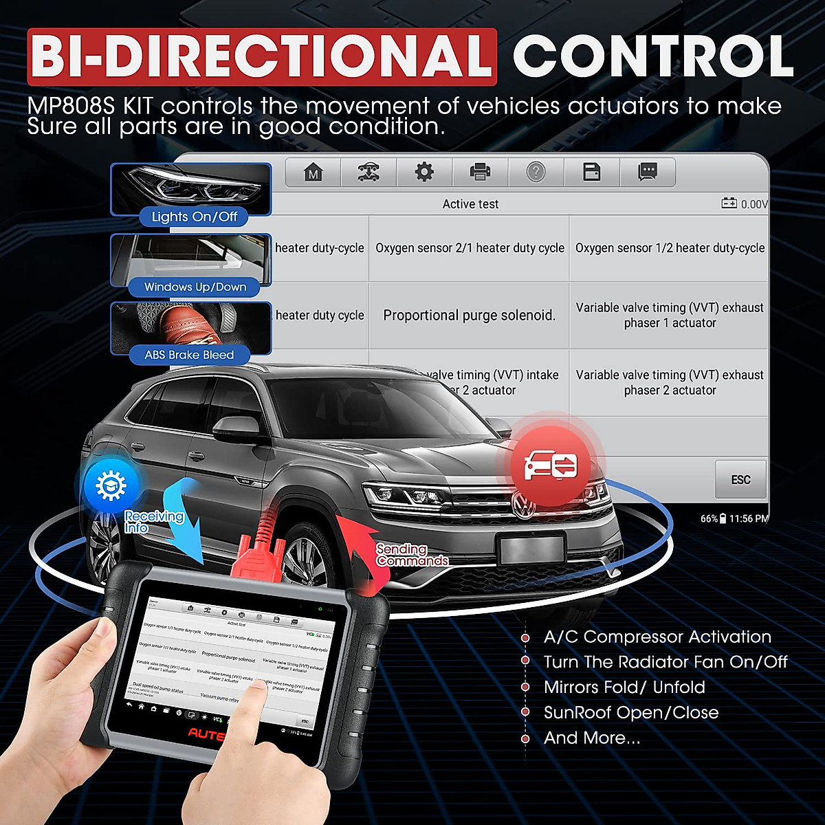 Autel MaxiPRO MP808S PRO Ver. w/All 11 OBD Adapters, 2-Year Update ($700 Valued), 2024 ECU Coding Bidirectional Scanner, Same as MS906BT/ MS906 Pro, Upgrade of DS708 DS808 MP808 30+ Services AutoAuth