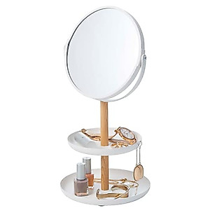 YAMAZAKI home Tosca Accessory Trays/Mirror, White
