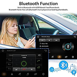 2G+32G Double Din 10.1 Inch Android Car Stereo Touchscreen Car Audio Receivers with Bluetooth Car Radio Support WiFi Connect Mirror Link GPS Navigation FM Audio Receivers with Backup Camera Input
