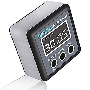 Digital Angle Gauge, eOUTIL Angle Finder Mini Digital Level Protractor Inclinometer with V-Groove Magnetic Base - Cube Level Box for Woodworking, Table Saw, Construction, Machinery, Masonry (Grey)