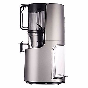Hurom H-200 Easy Clean Electronic Juicer Machine (Silver) - Self Feeding Slow Juicer w Big Mouth Hopper to Fit Whole Fruits & Vegetables - Healthy Living - Rinse Clean No Scrub BPA Free Easy Assembly