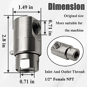 5024-Ni-AL 1/2 Inch Hose Reel Swivel Fitting Replacement, Swivel Fitting for Hose Reel 9SS8FP50XFP50-Ni-AL
