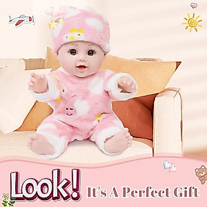 TUSALMO 12 Inch Baby Doll with Accessories Set,Soft Baby Dolls for 3+ Year Old Girls boy,Baby Toys for Birthday Gift