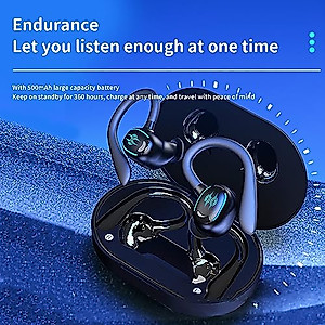 Wiykasenbos Bluetooth earpiece Open Ear Earbuds air Conduction Headphones with Microphone Noise canceling Headphones for Cell Phone IPX7 Waterproof Headphones for Sport, Running