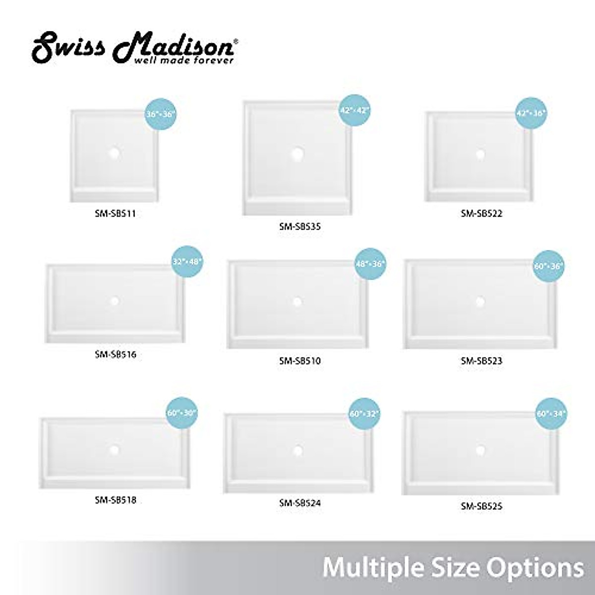 Swiss Madison SM-SB510 Voltaire 48x36 Shower Base