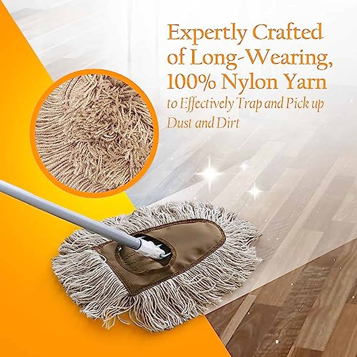 Stanley Home Products Washable Nylon Dry Mop - Removes Dust and Dirt from Surfaces and Hard to Reach Areas (Complete Mop)