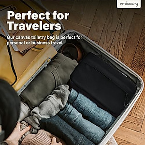 emissary Travel Toiletry Bag for Men, Water Resistant Travel Bathroom Bag Men's Shaving Kit, Dopp Kit for Men, Waterproof Toiletry Bag, Shaving Bag, Hygiene Bag, Mens Toiletry Travel Bag - Black