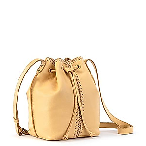 The Sak Womens Ivy Leather Drawstring Bucket, Buttercup, One Size US