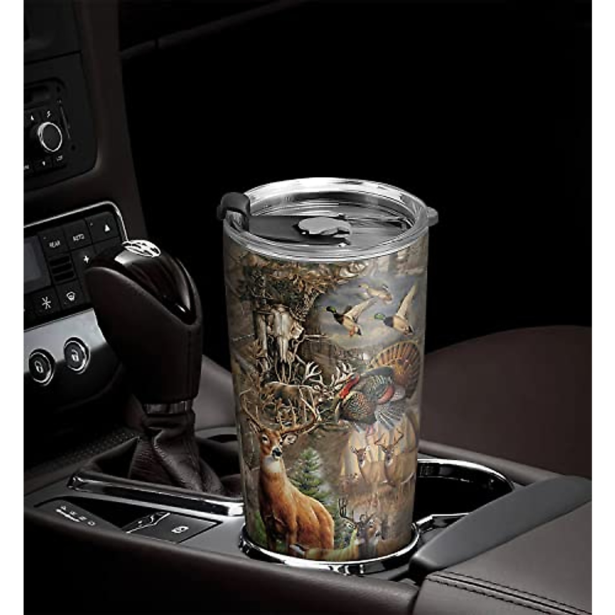 64HYDRO 20oz Hunting Gifts for Men, Gifts for Hunters, Hunter Gifts for Men, Valentines Day Gifts for Him, Coffee Thermos for Men, Deer Hunting Tumbler Cup, Insulated Travel Coffee Mug with Lid